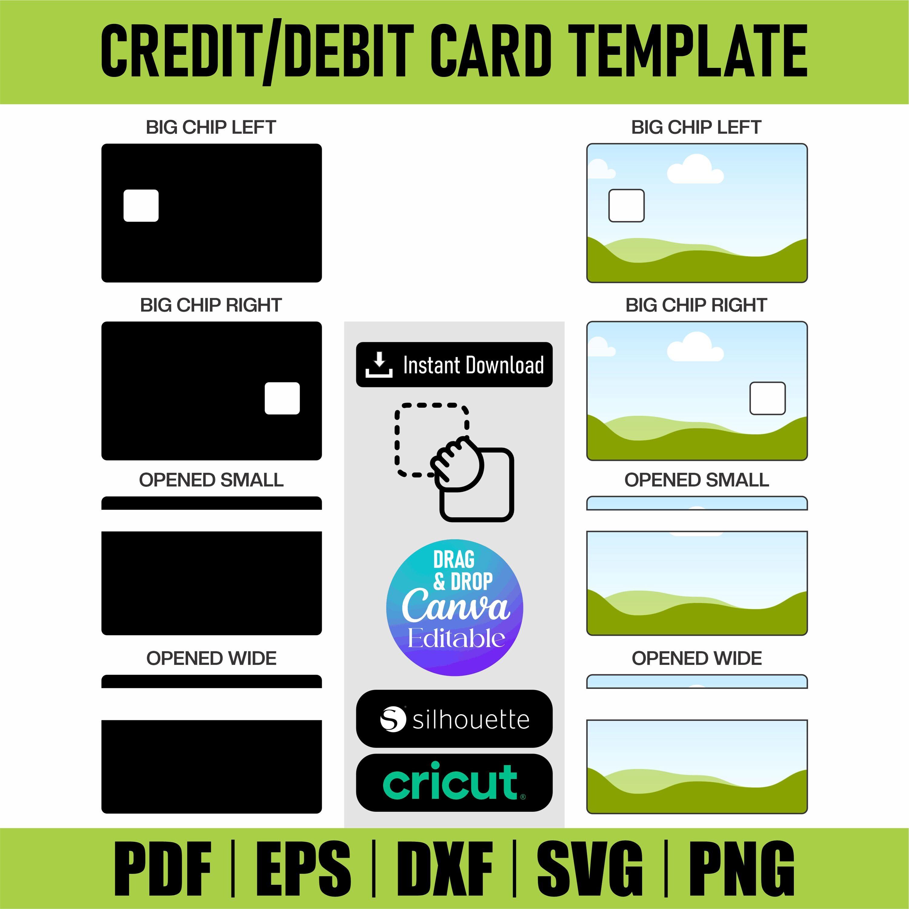 Credit Card Skin Template SVG: Editable Canva Design (digital Download ...