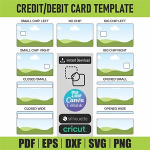 Credit Card Skin Template SVG: Editable Canva Design (digital Download ...