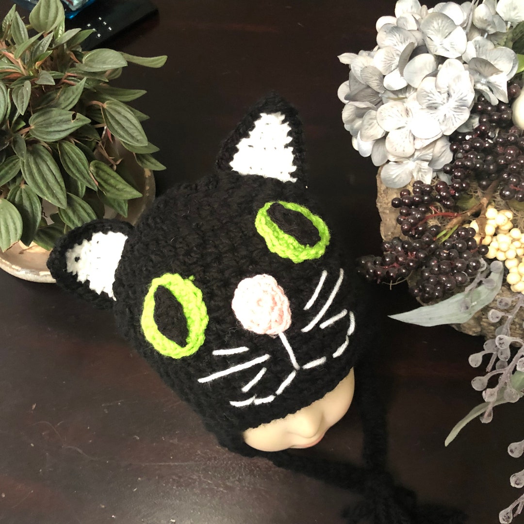 Black Cat, Crochet Black Cat Hat - Etsy