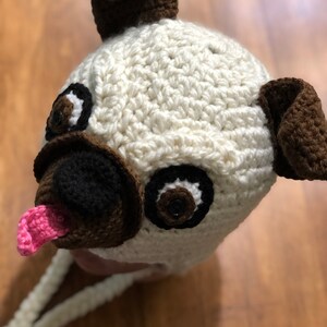 Pug Hat, Crochet Pug Hat, Crochet Pug Beanie - Etsy