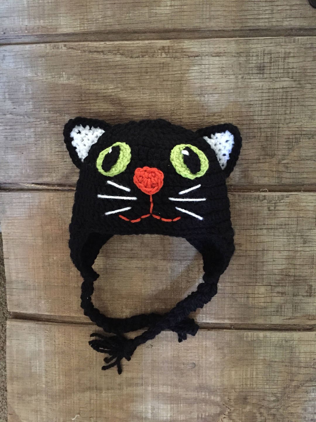 Cat Hat, Black Cat Hat, Crochet Black Cat Hat - Etsy