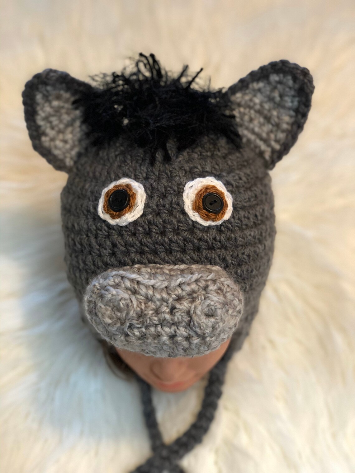 Donkey Hat Donkey Crochet Hat Crochet Donkey hat Crochet hat | Etsy