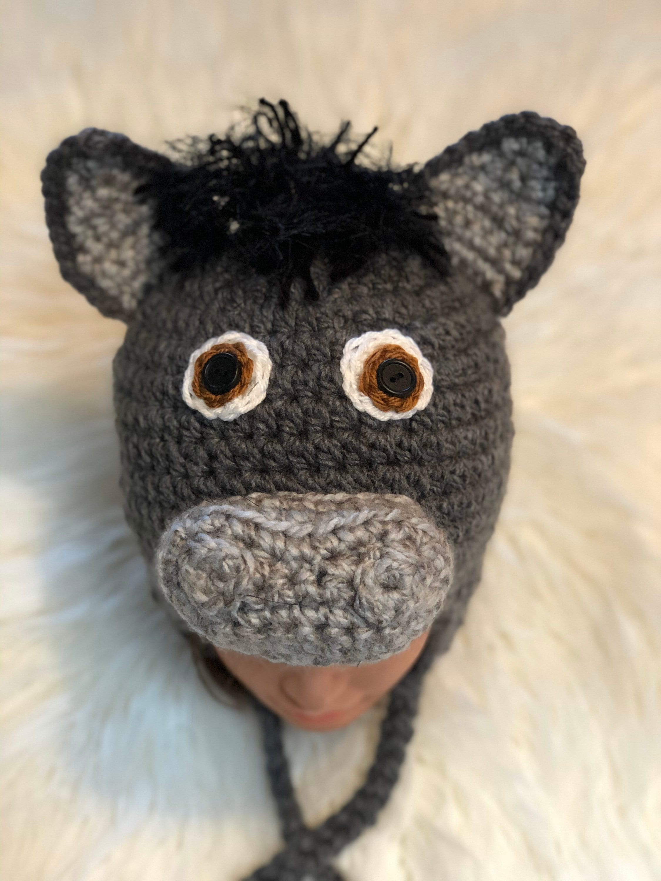 Donkey Hat Donkey Crochet Hat Crochet Donkey hat Crochet hat | Etsy