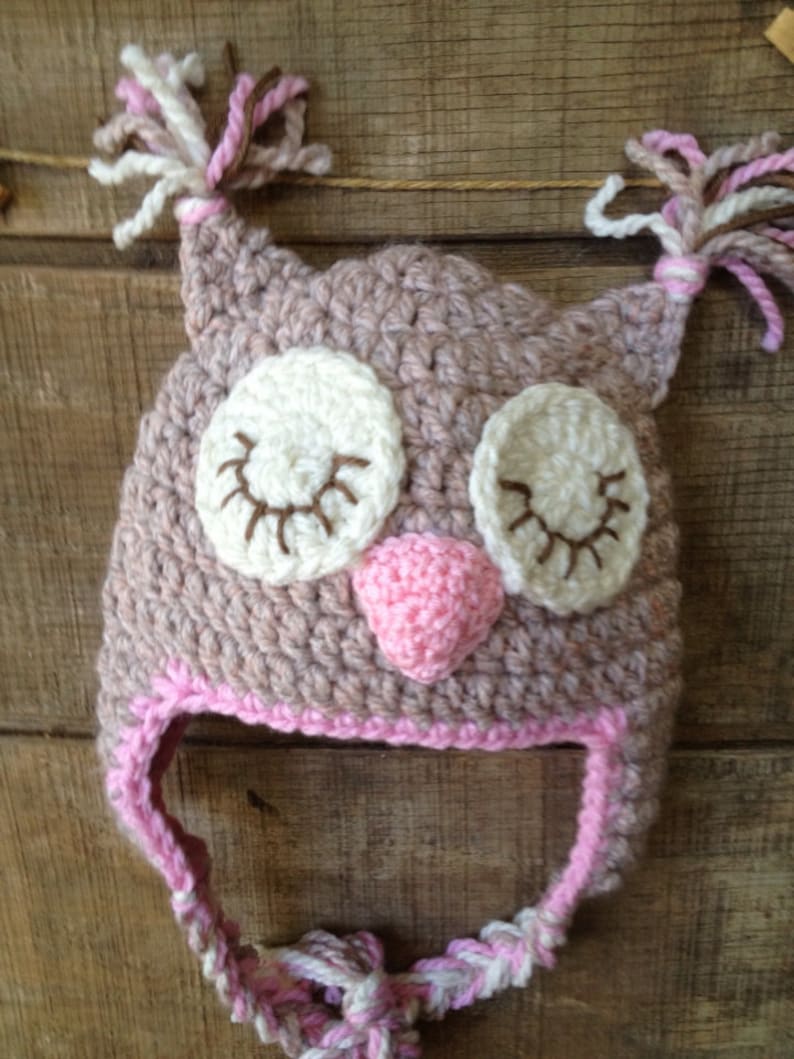 Owl, Owlette Baby Hat, Crochet Owl Hat, Sleeping Crochet Owl Hat - Etsy