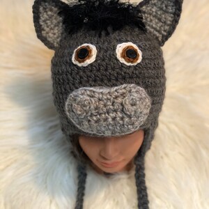 Donkey Hat Donkey Crochet Hat Crochet Donkey Hat Crochet Hat | Etsy
