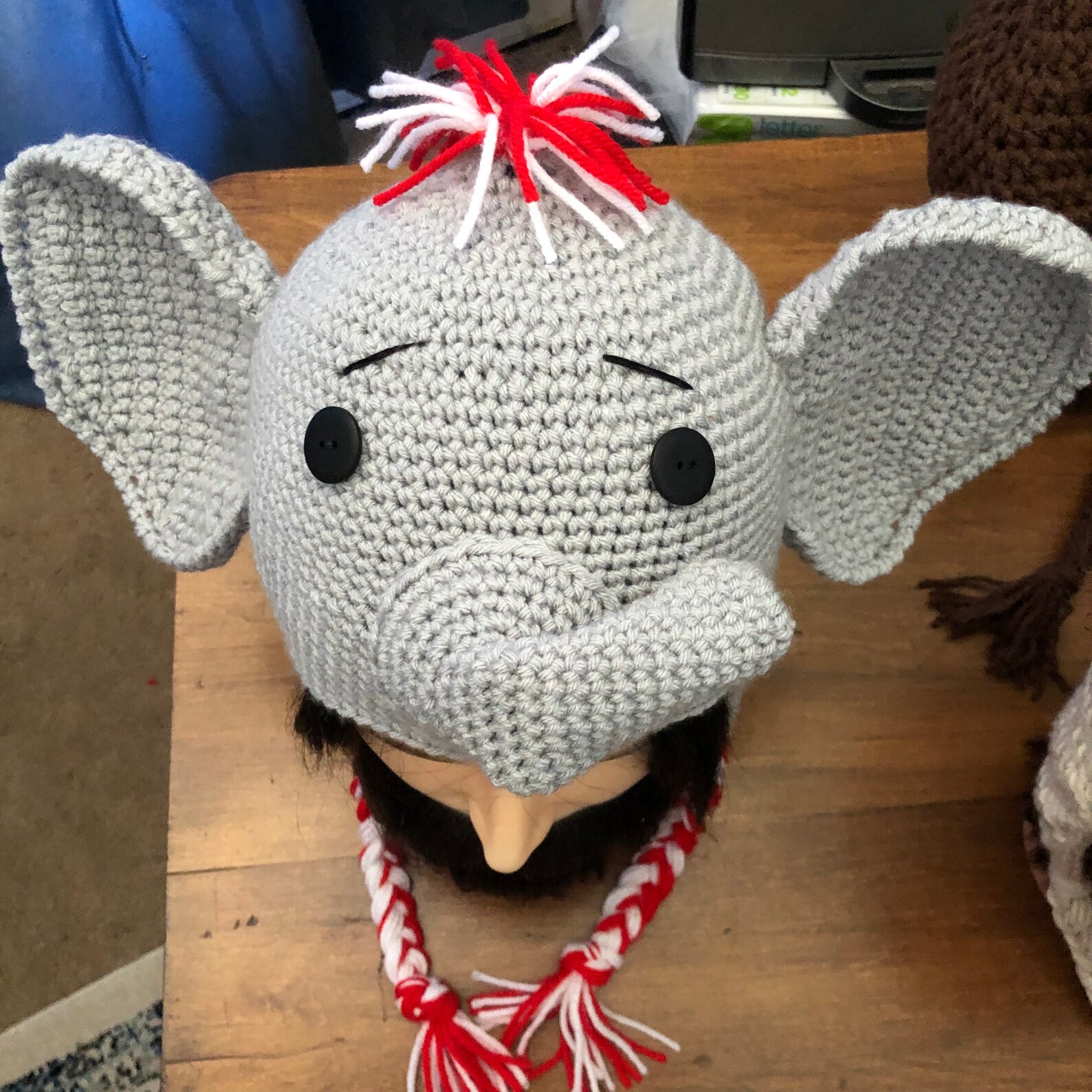 Elephant Hat Crochet Elephant Hat Grey/grey Elephant Hat - Etsy