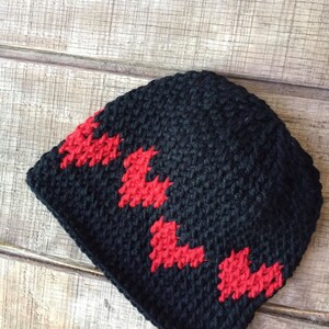 Heart Hat, Crochet Heart Hat, Crochet Hearts Graph Hat - Etsy