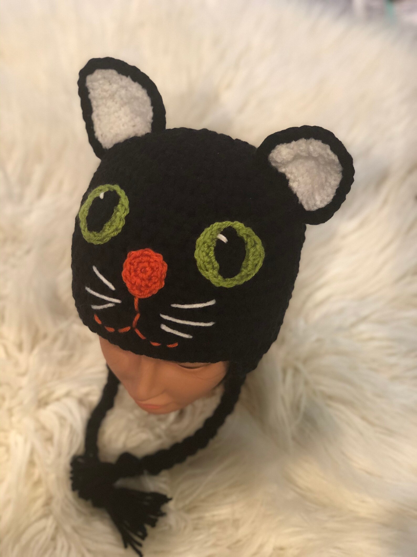 Cat Hat Black Cat Hat Crochet Black Cat Hat | Etsy