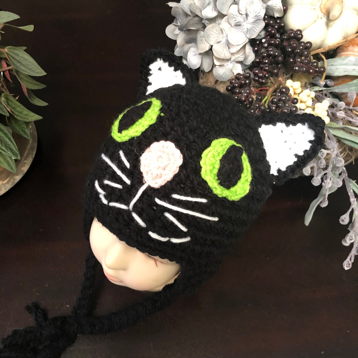 Black Cat Crochet Black Cat Hat - Etsy