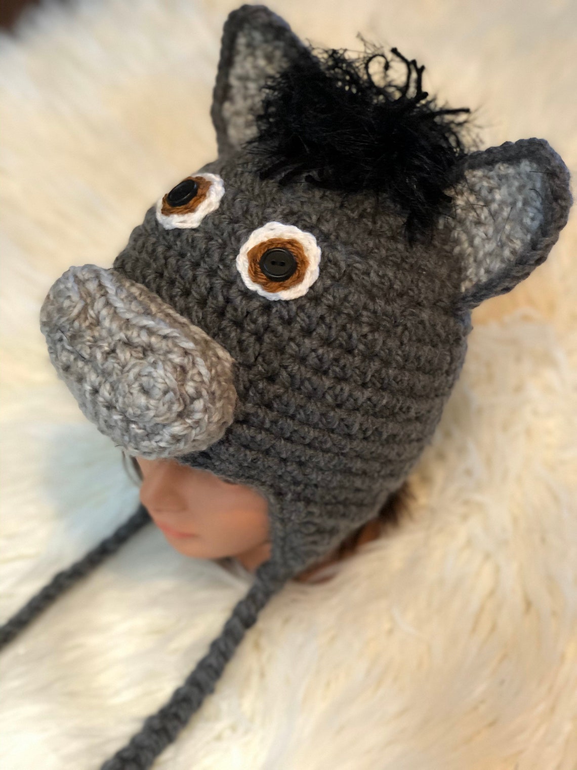 Donkey Hat Donkey Crochet Hat Crochet Donkey hat Crochet hat | Etsy