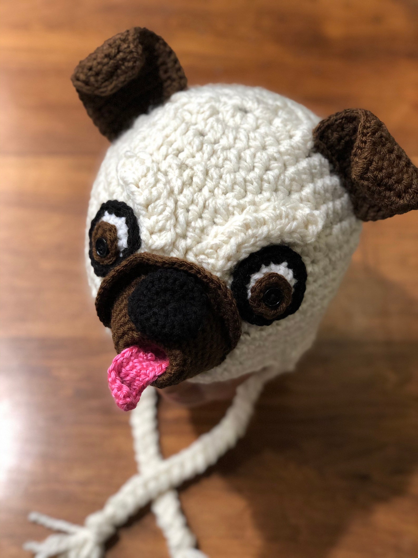 Pug Hat, Crochet Pug Hat, Crochet Pug Beanie - Etsy