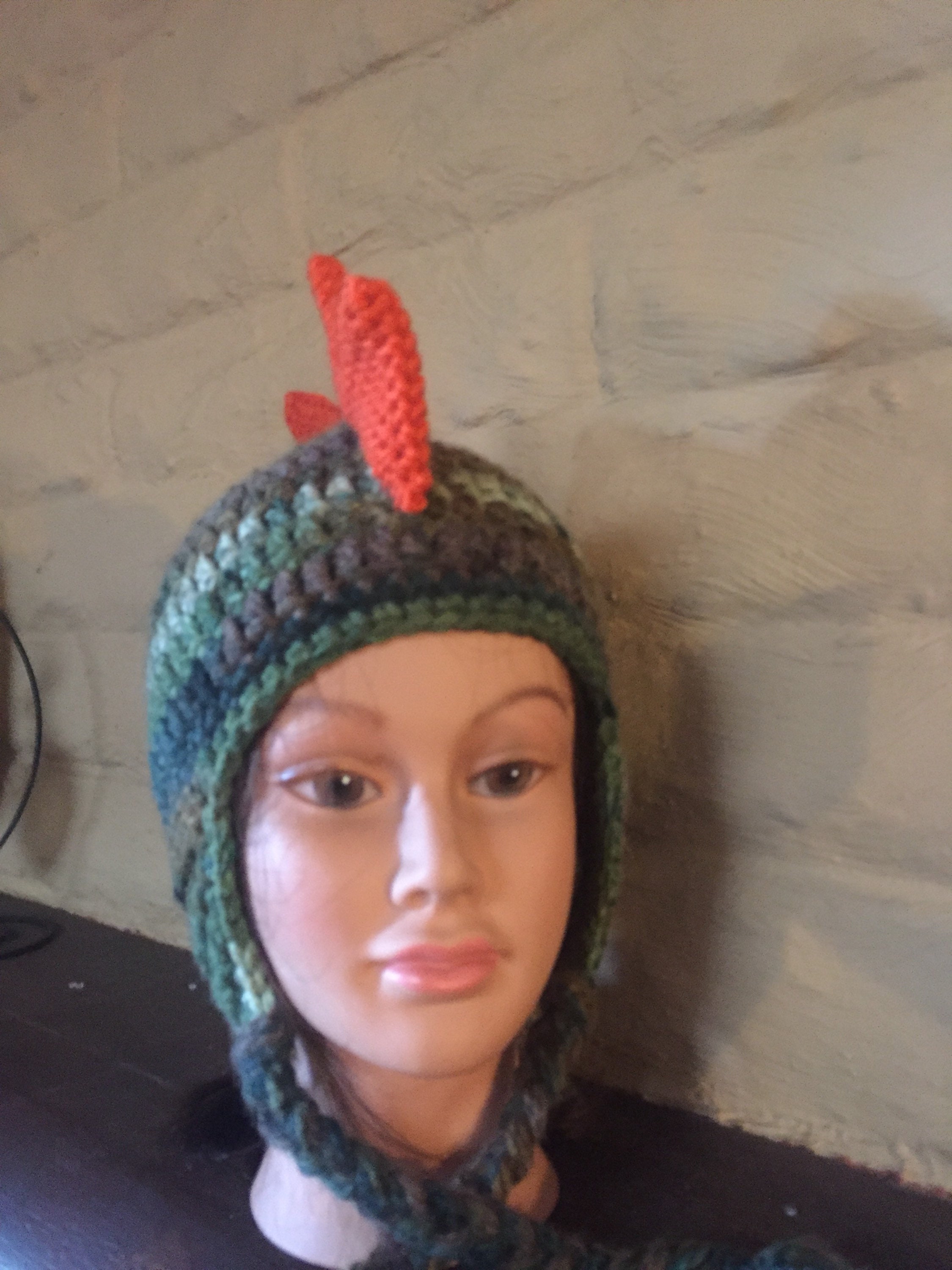 Dinosaur Mohawk Blue and Black Crochet Hat | Etsy