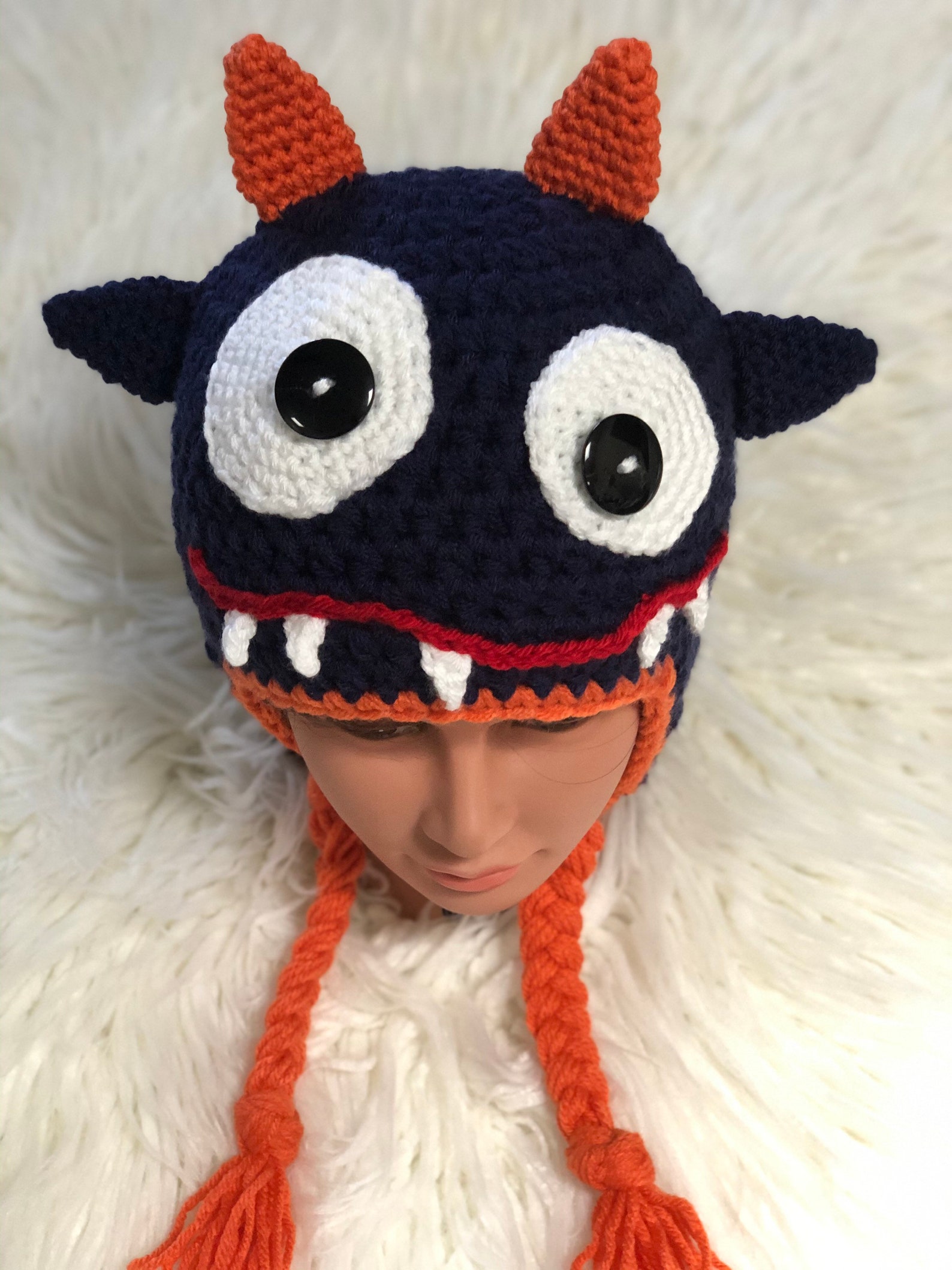 Monster Hat Monster Crochet Hat Beanie Halloween | Etsy