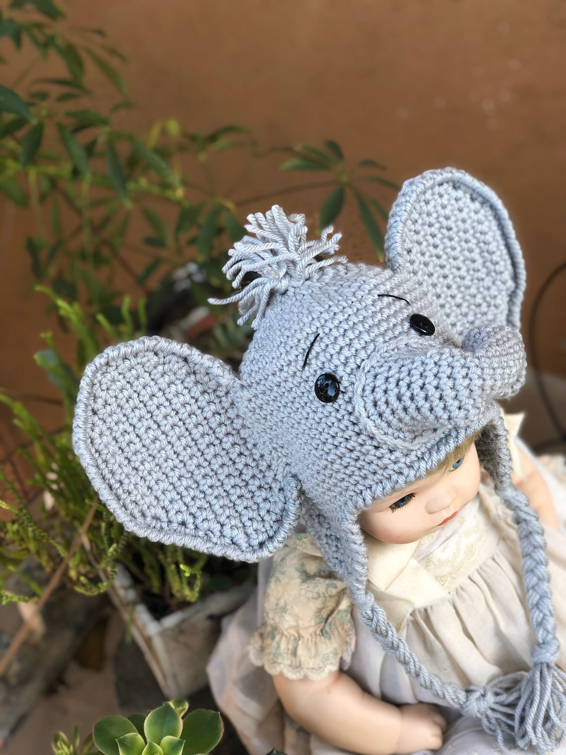 Elephant Hat Crochet Elephant Hat Grey/Grey Elephant Hat | Etsy