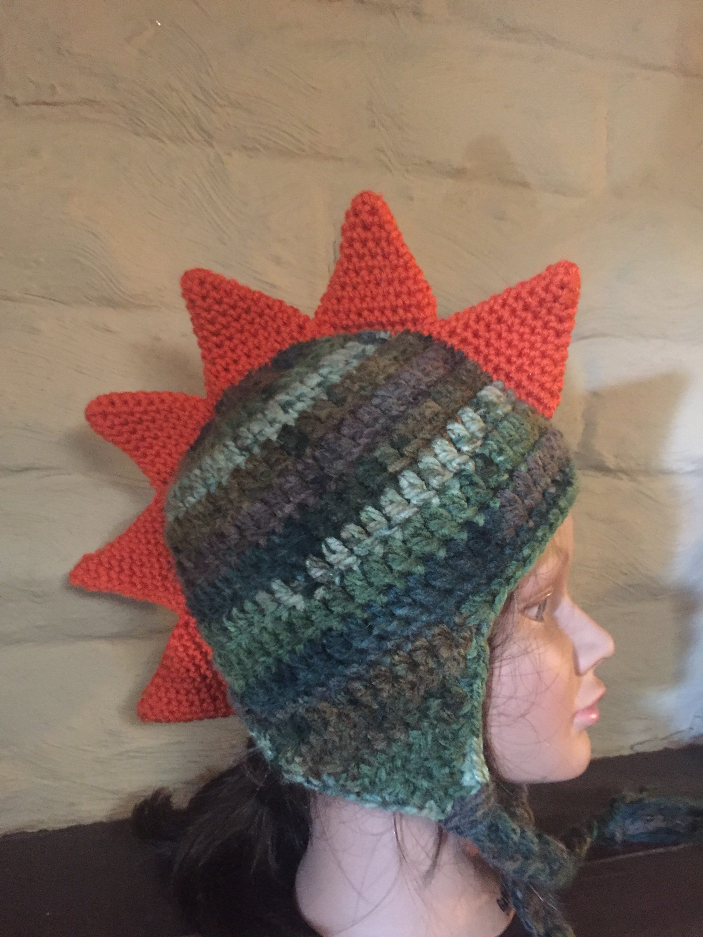Dinosaur Mohawk Blue and Black Crochet Hat | Etsy