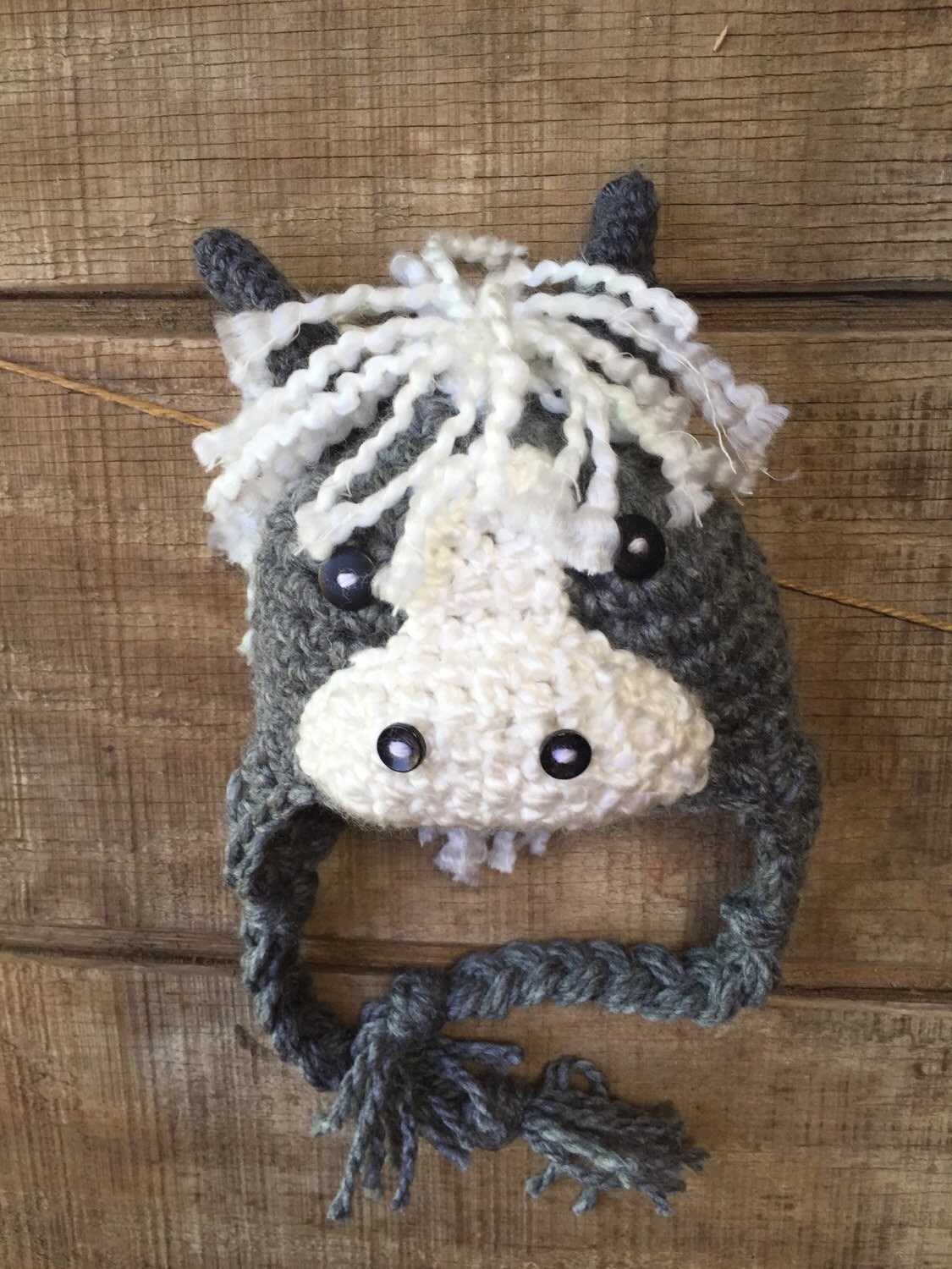 Pony Hat Crochet Pony Hat Horse Hat Crochet Horse Hat Grey | Etsy