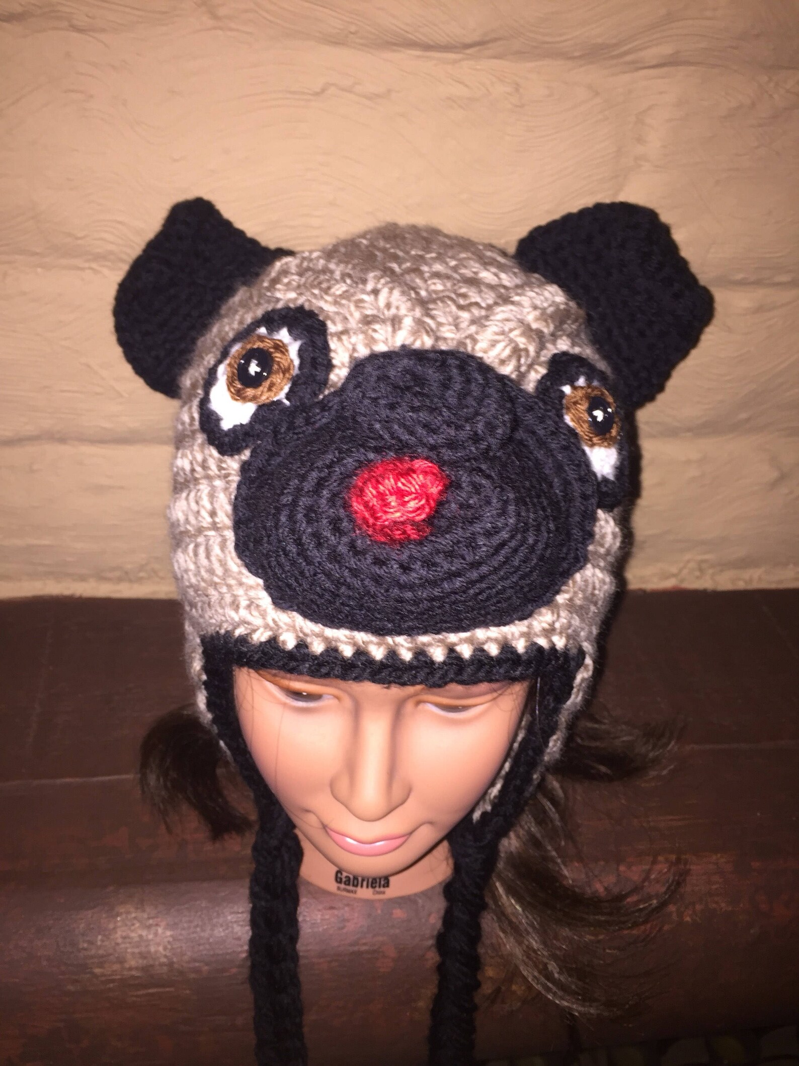 Pug Hat, Crochet Pug Hat, Crochet Pug Beanie - Etsy