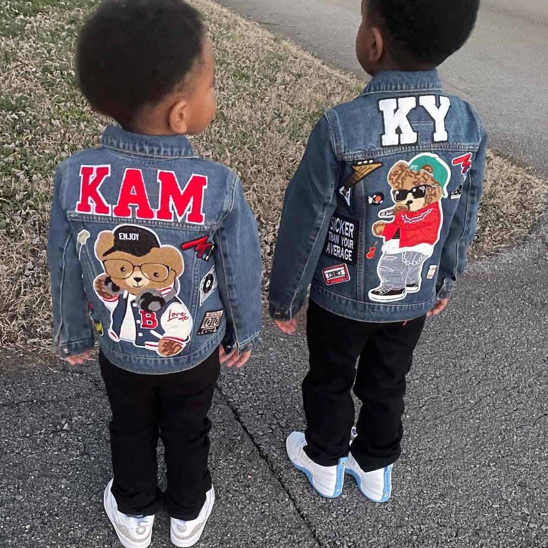 Personalized Boys Denim Jacket: Patched Kids Jean Jacket, Personalized ...