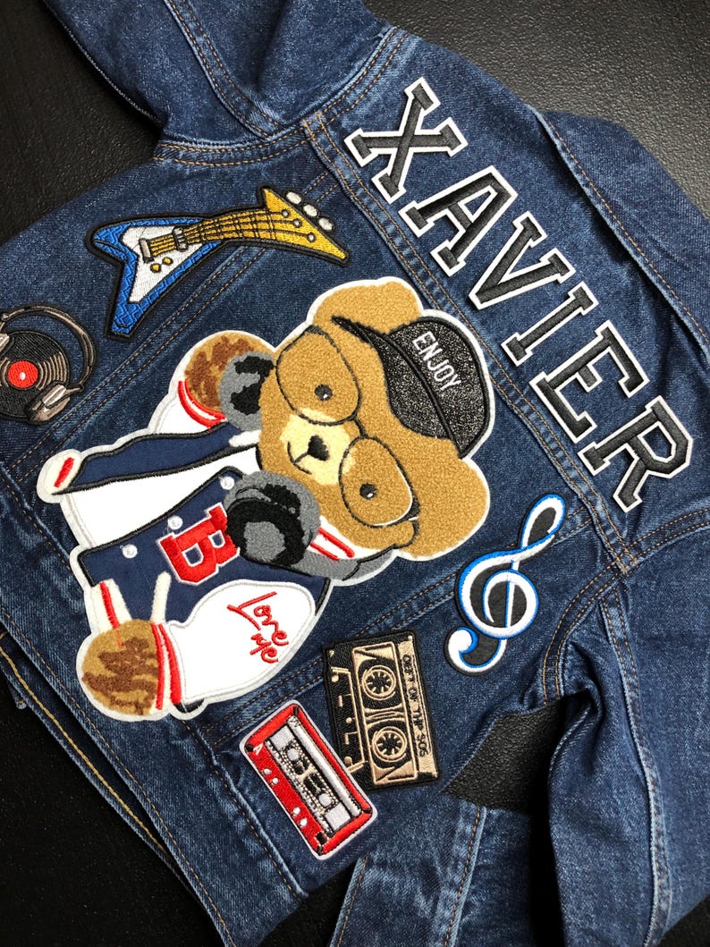 Personalized Boys Denim Jacket: Patched Kids Jean Jacket, Personalized ...