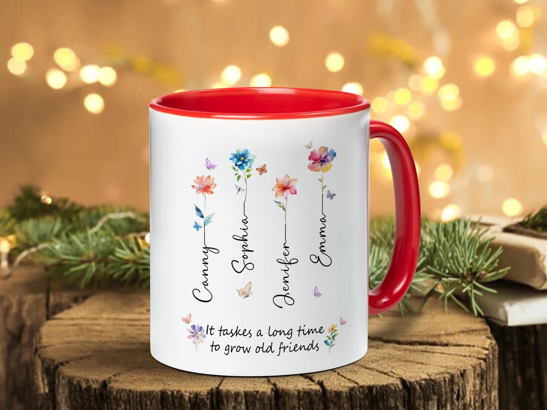 Personalized Birth Flower Mug: Long Distance Friendship Gift - Etsy