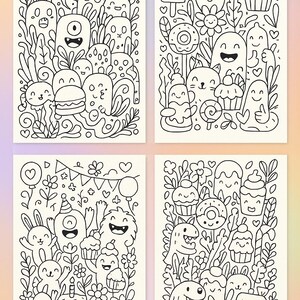 Sweet Monsterland: A Cute Doodle Coloring Book for Kids & Adults ...