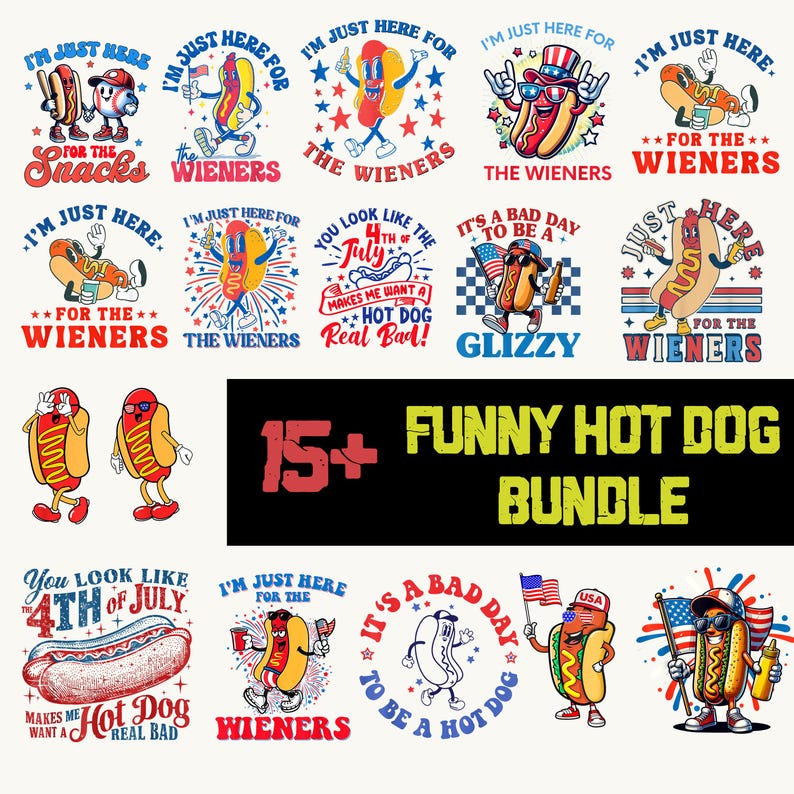 15+ Funny Hot Dog Bundle Png, Independence Day Png, Retro America ...