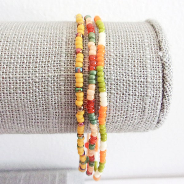 Stretchy Seed Bead Bracelets, Set of 5, Casual Summer Jewelry, Gift ...