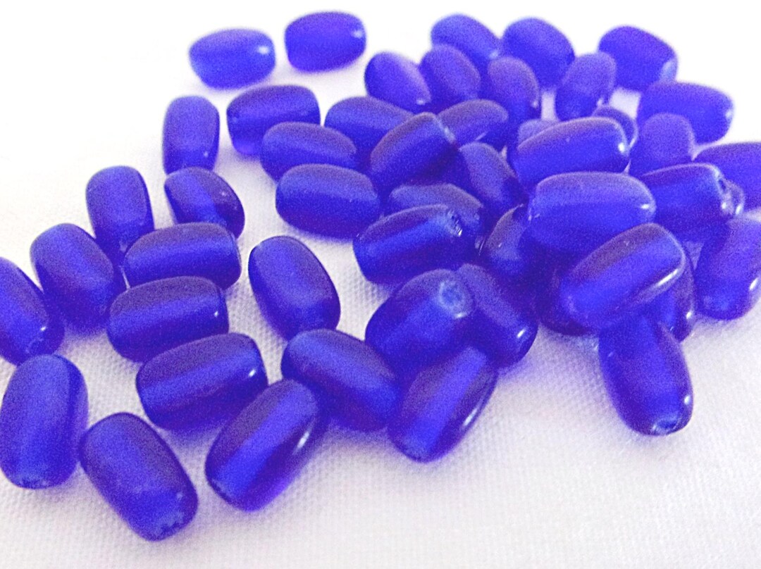 Czech Beads, Transparent Cobalt, Rice Shape, 50 Count, 6 X 3 Mm, New ...