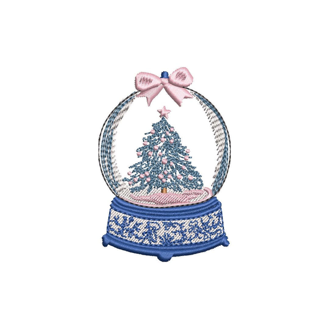 Christmas Snow Globe Embroidery Design, Cute Holiday Winter Scene ...