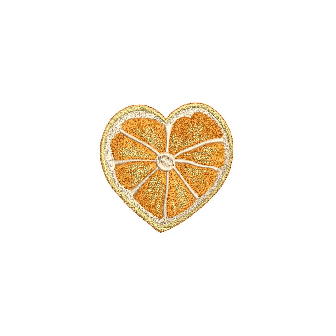 Orange Heart Embroidery Design, Cute Citrus Heart Machine Embroidery ...