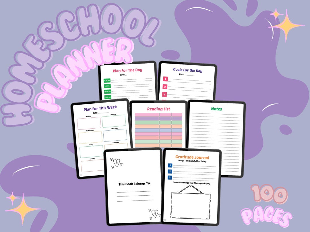 Home School Planner Minimalist Printable PDF | Digital Home School ...