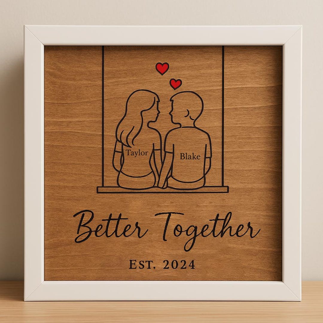 Personalized Wooden Couples Sign, Better Together Wall Art, Custom ...