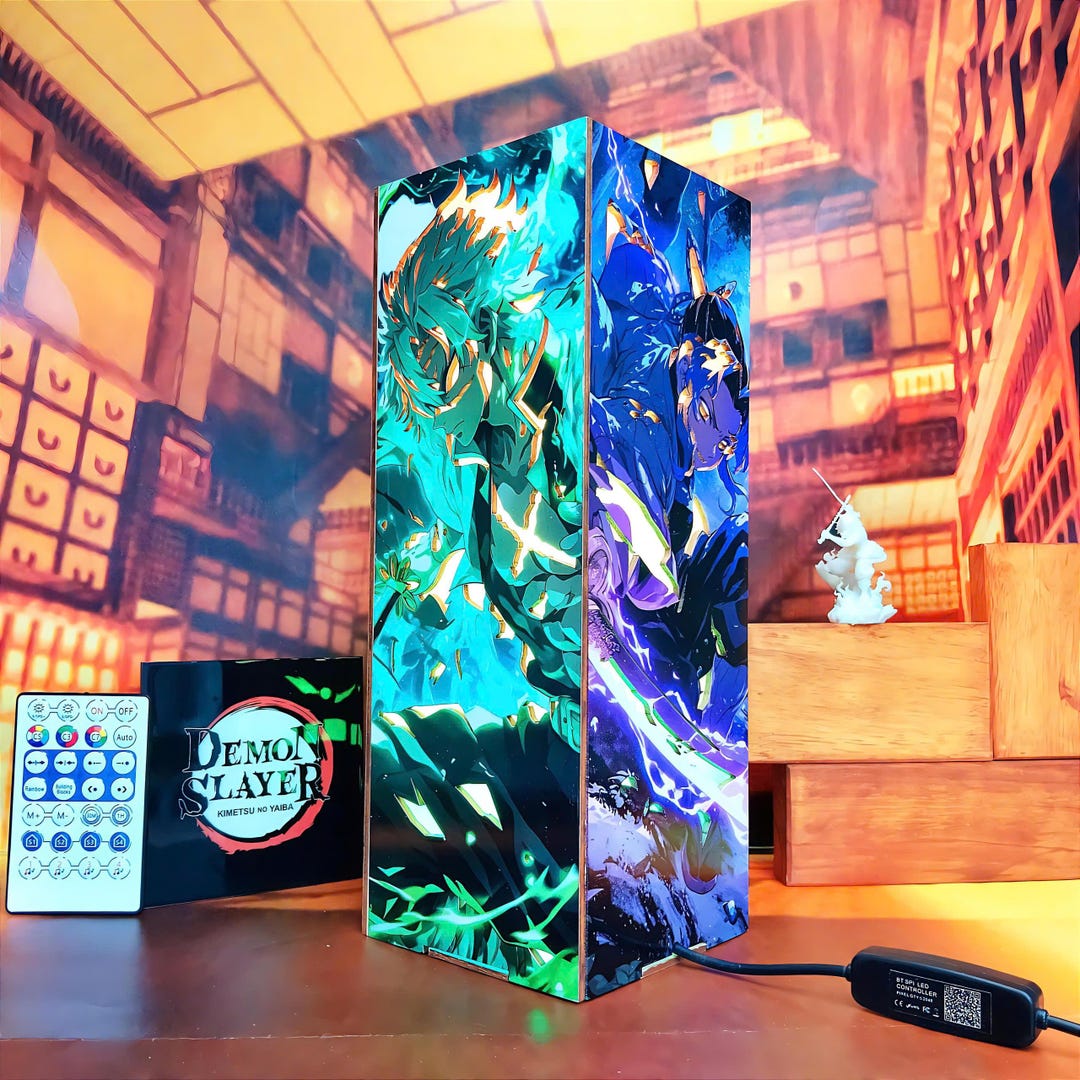 DL 4 Pillars 1- Wooden Box Lamp, Anime Warrior Led Light Box, Unique ...