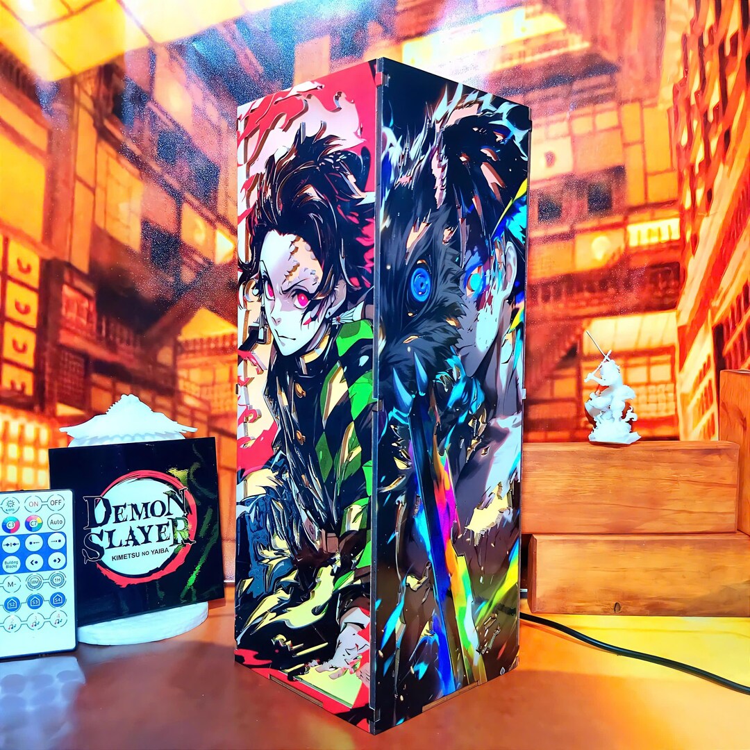 Demon Slayer - 4 Main Characters- Wooden Box Lamp, Best Manga Night ...