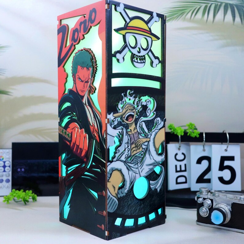 OP- Wooden Box Lamp, Captain Pirate Led Light Box, Best Japanese Pirate ...