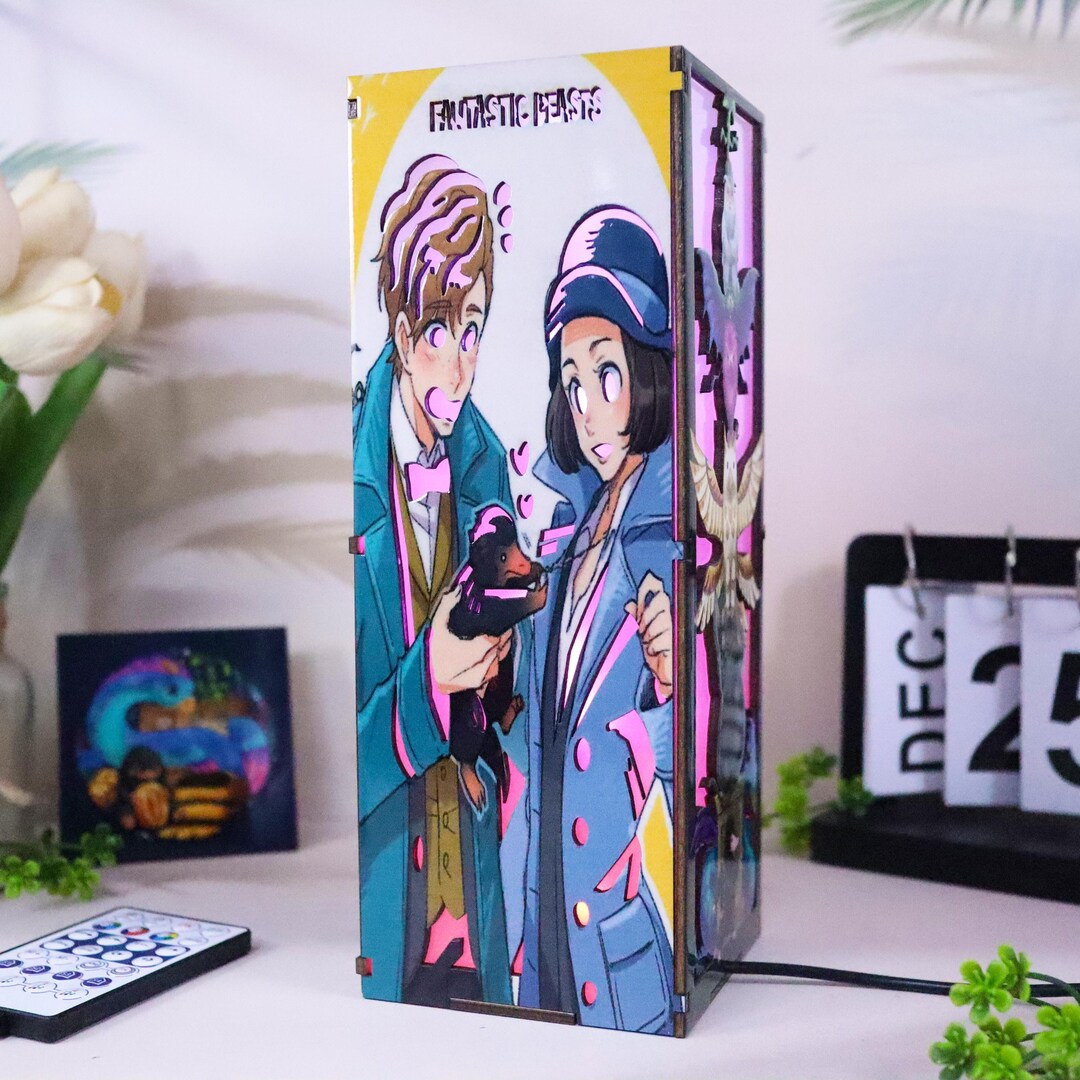 Fantastic Beasts Wooden Box Lamp, Newt Scamander Tina Goldstein Night ...