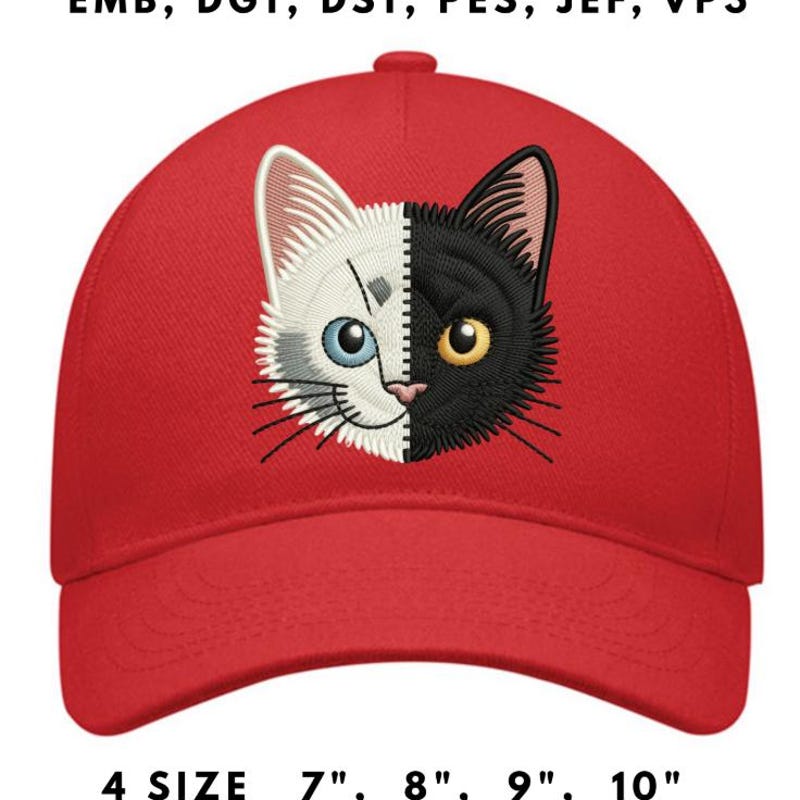 Half white half black cat - Etsy.de