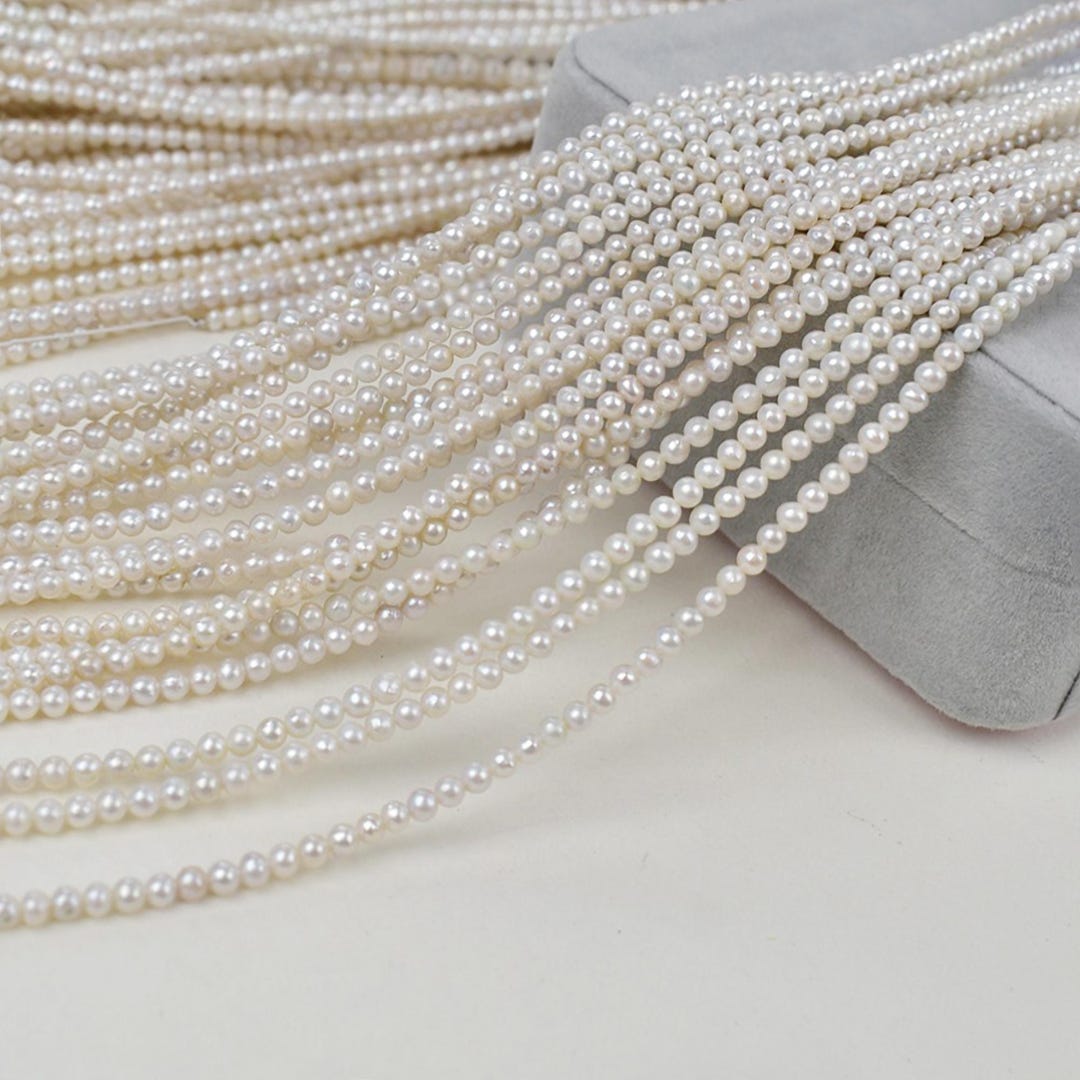 2-3mm Natural Freshwater Pearls Loose Beads Nearly Round Pearls DIY ...