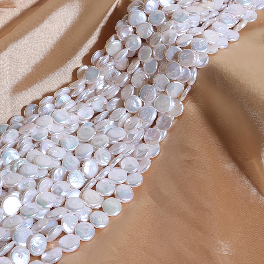 10-11mm Button-shaped Baroque Natural Pearls for DIY Handmade Pearl ...