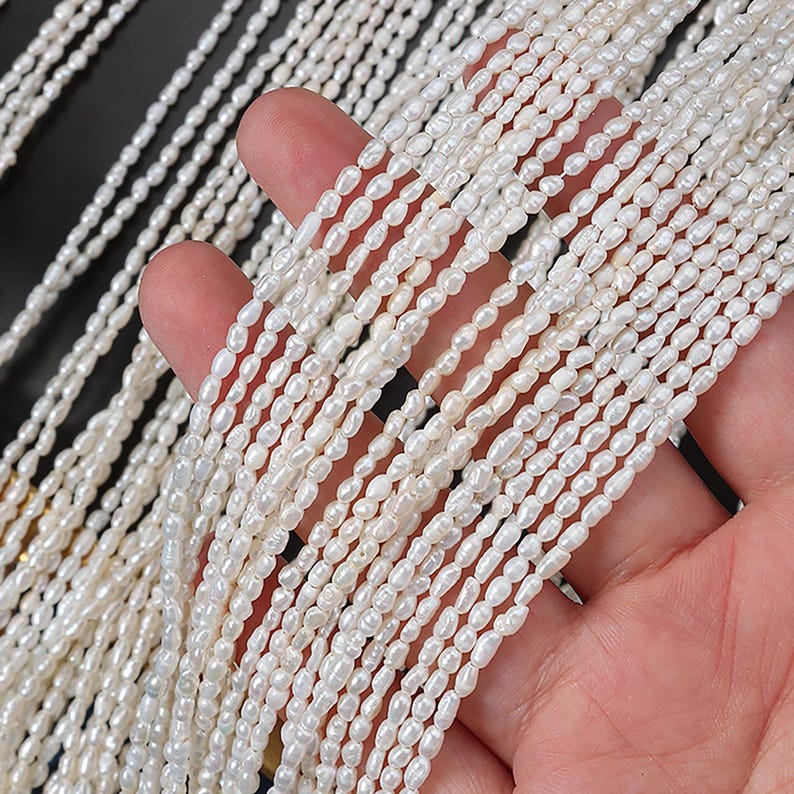 Natural 2mm Freshwater Pearls Real Pearl Jewelry Gift Accessories One ...