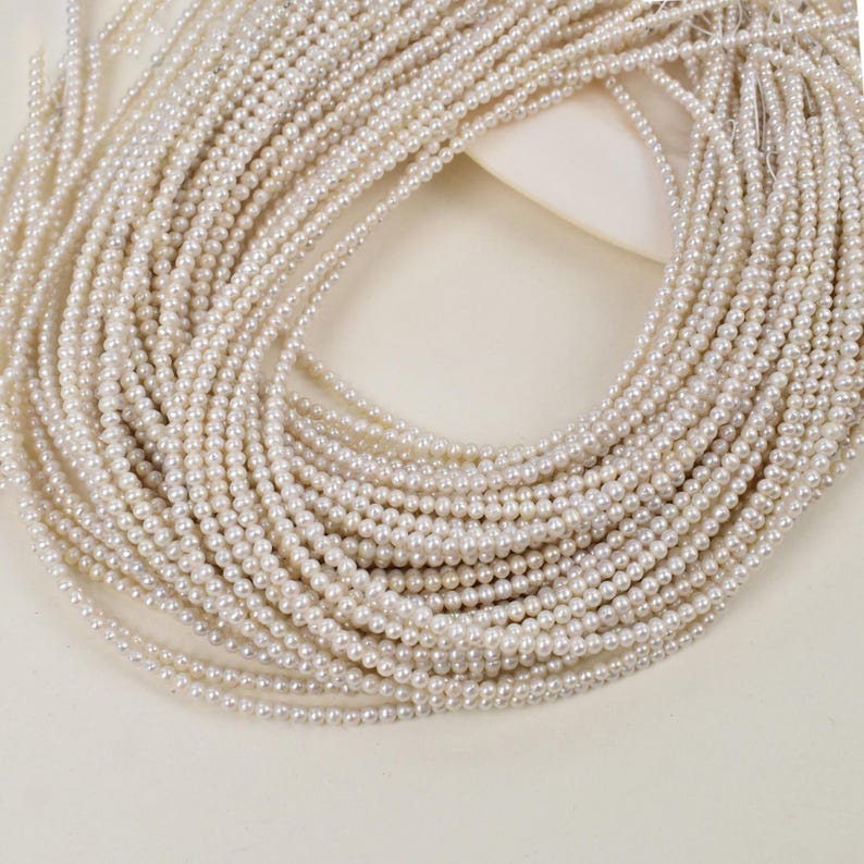 2-3mm Natural Freshwater Pearls Loose Beads Nearly Round Pearls DIY ...