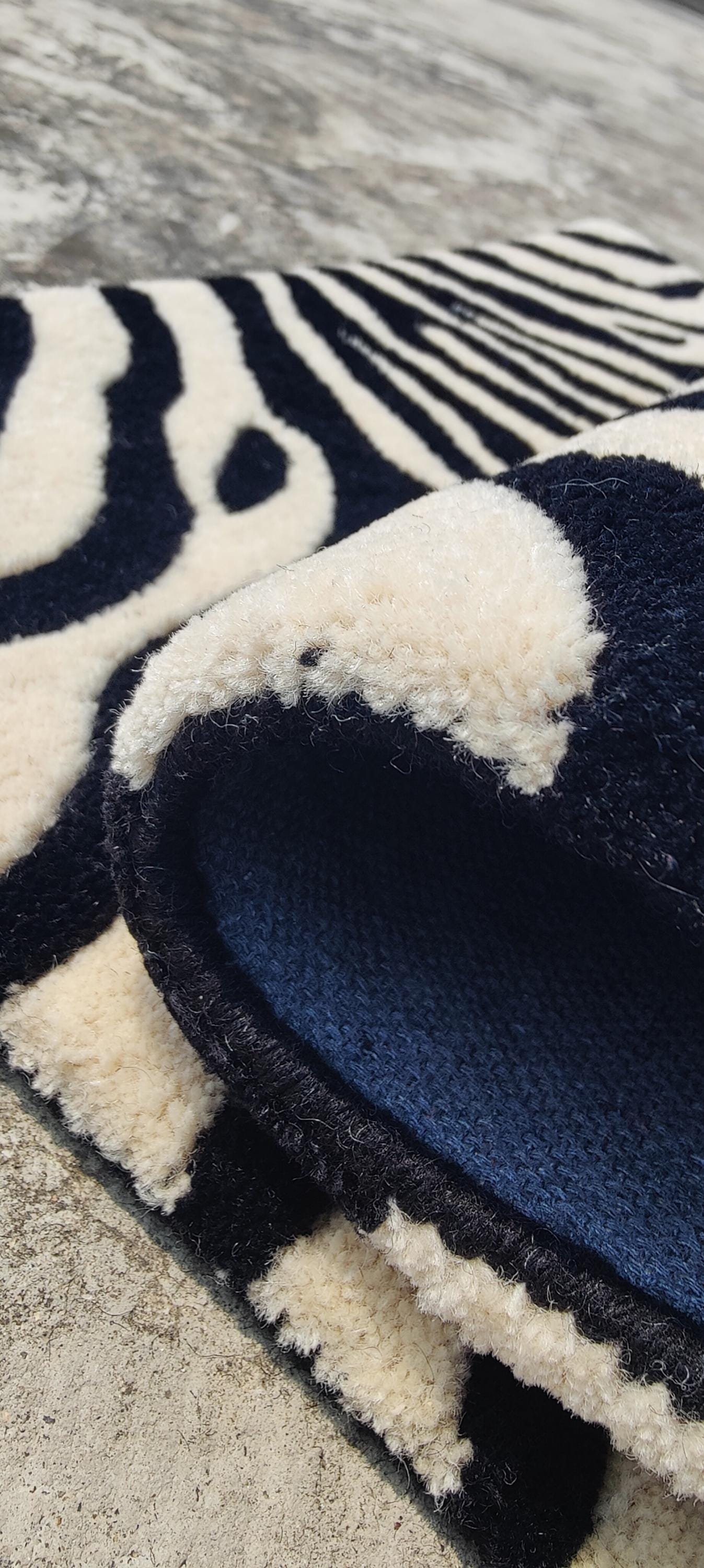 Zebra Print Tufted Rug: Modern Safari Style Black and Beige Carpet - Etsy