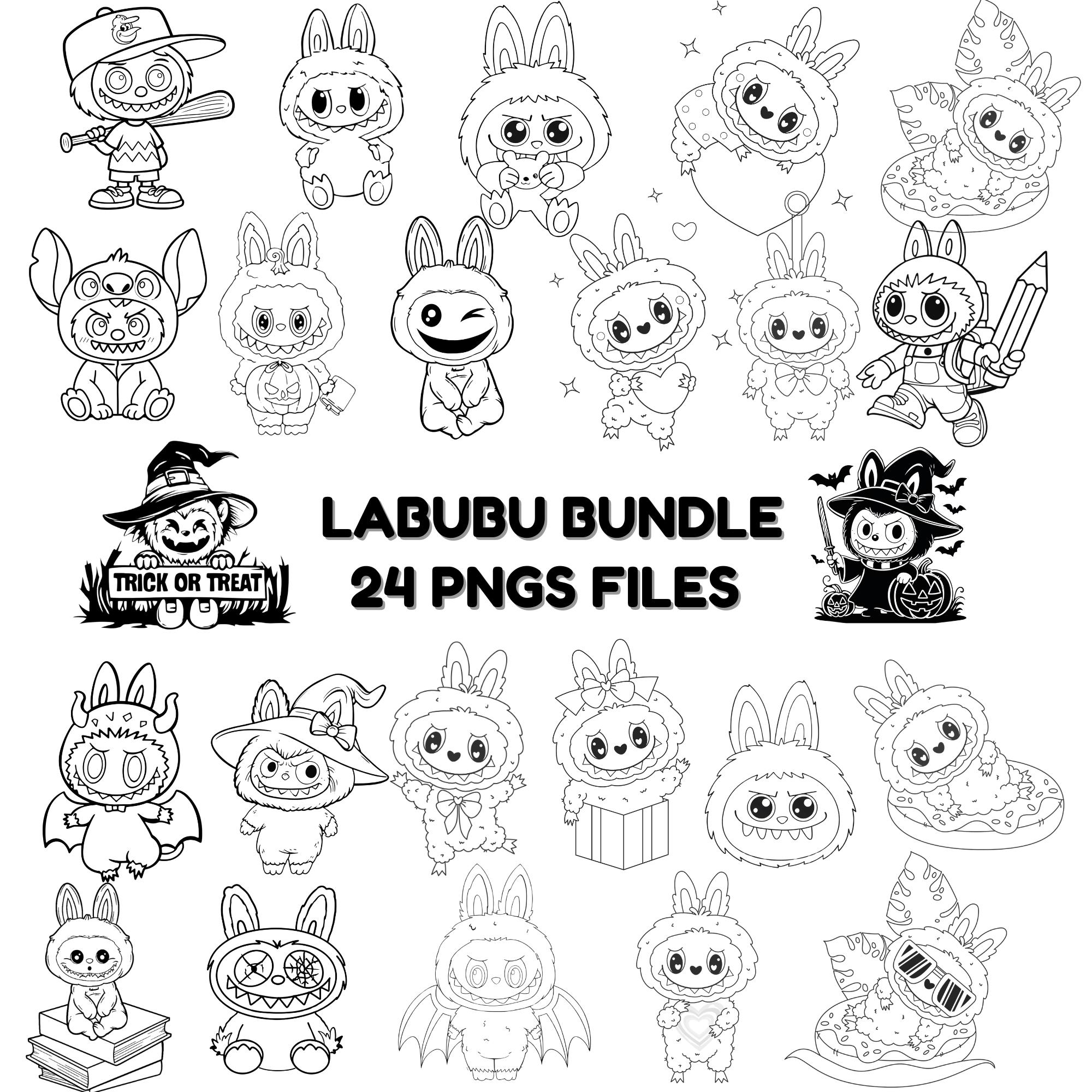 Labubu Clipart Bundle: Kawaii Halloween Cartoon PNG (digital Download ...