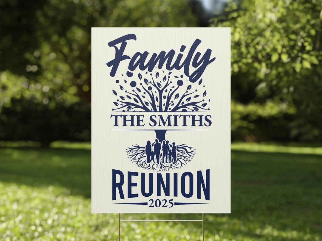 Personalized Family Reunion Yard Sign: Custom Corrugated Plastic ...