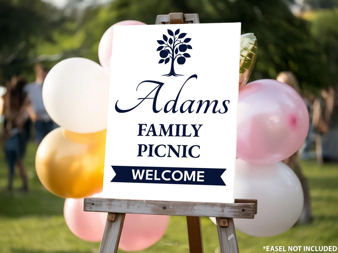 Custom Family Picnic Yard Sign, Personalized Outdoor Welcome Signage ...