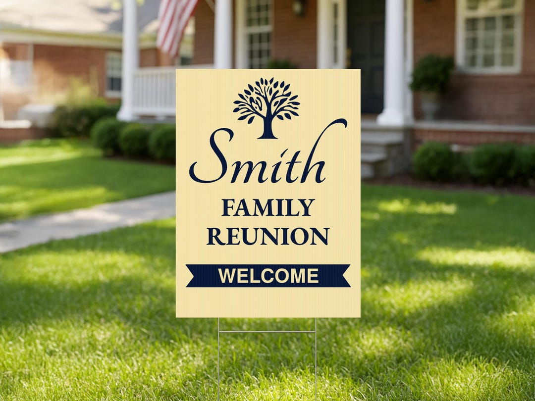 Personalized Family Reunion Yard Sign, Custom Gathering Welcome Plaque ...