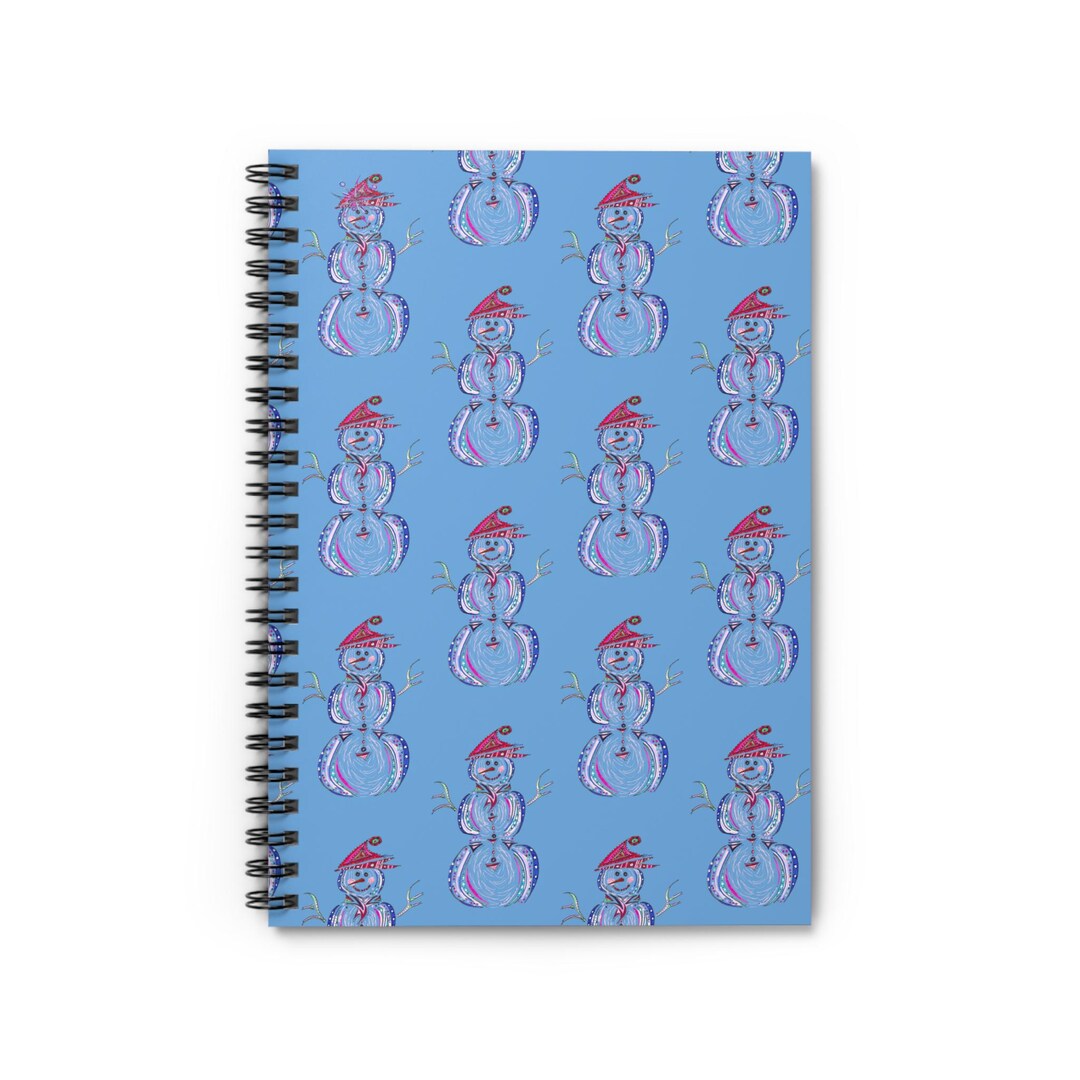 Spiral Notebook - Hand Drawn Snowman, Journal, Notepad, Winter ...
