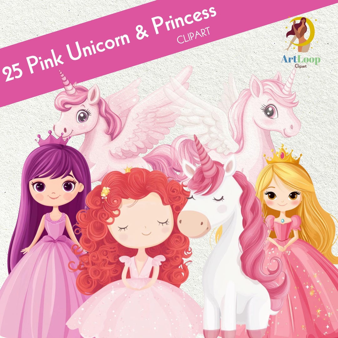 25 Princess Clipart, Little Princess, Unicorn Clipart, Unicorn Stickers ...