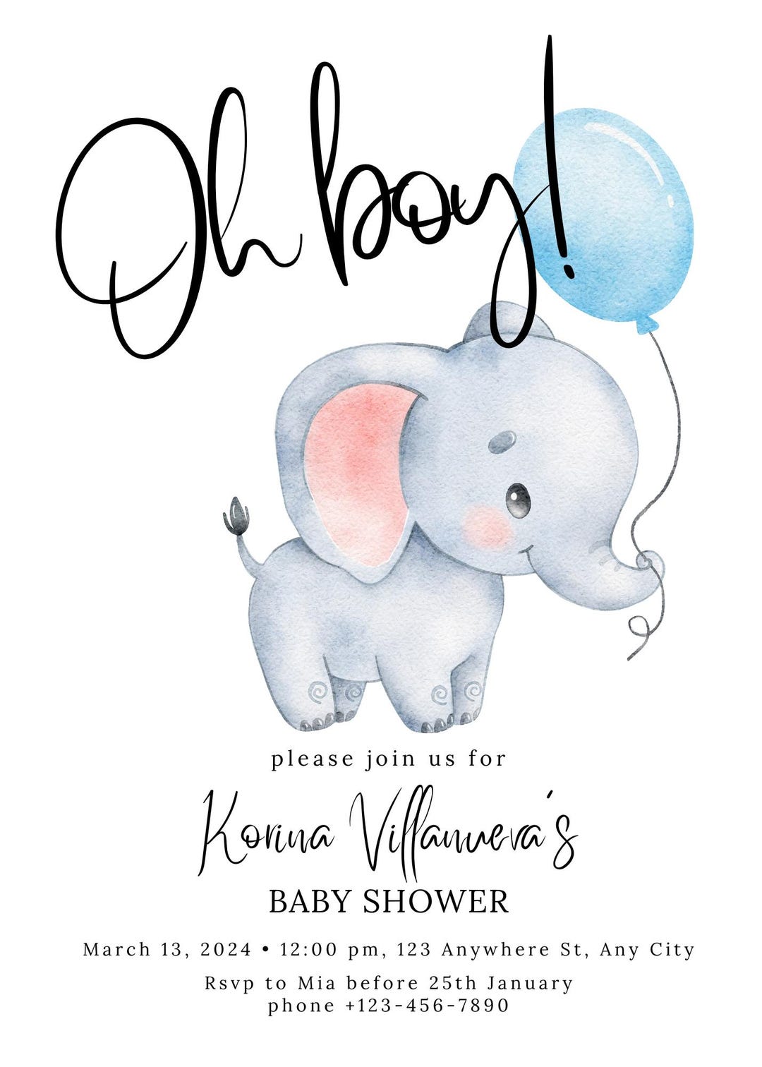 Customizable Circus Baby Shower Invitation - Etsy