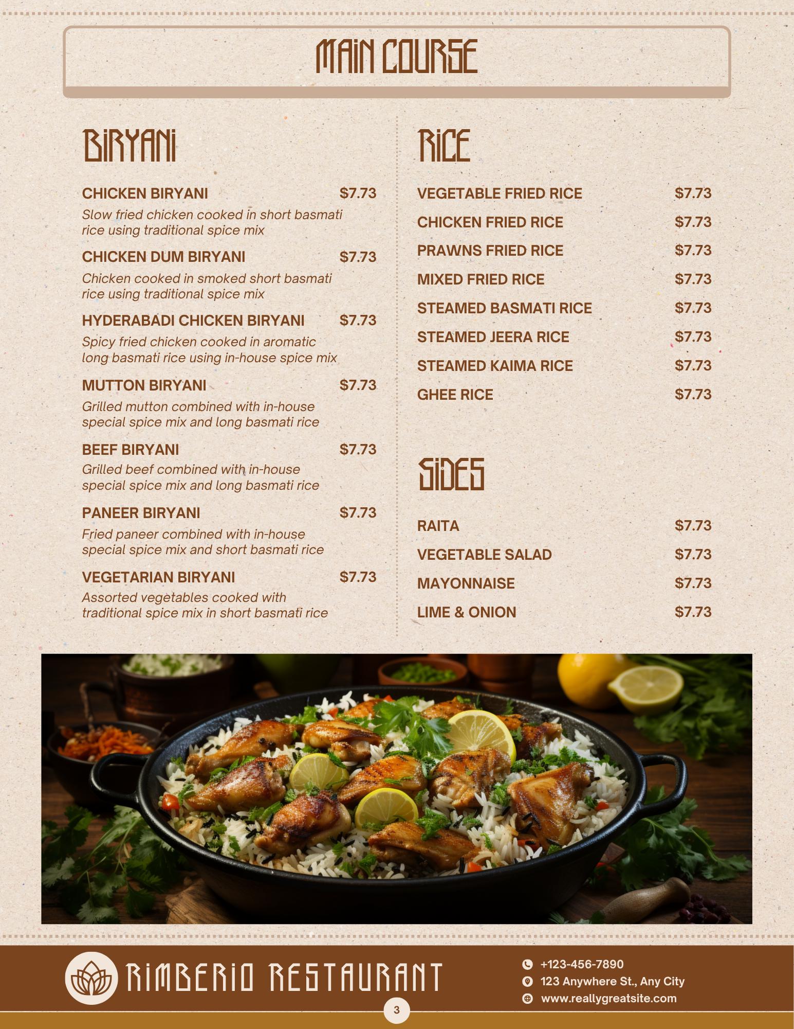 Authentic Indian Menu Template - Customizable & Printable for ...